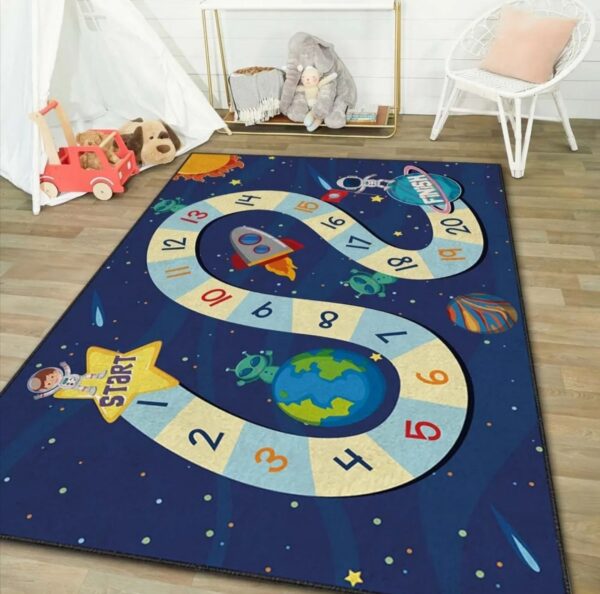 Dečiji tepih sa gumenom podlogom 140x220cm – Kosmička staza, TG-2019