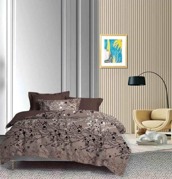 Posteljina za krevet sa Dve jastučnice – Grančice, braon