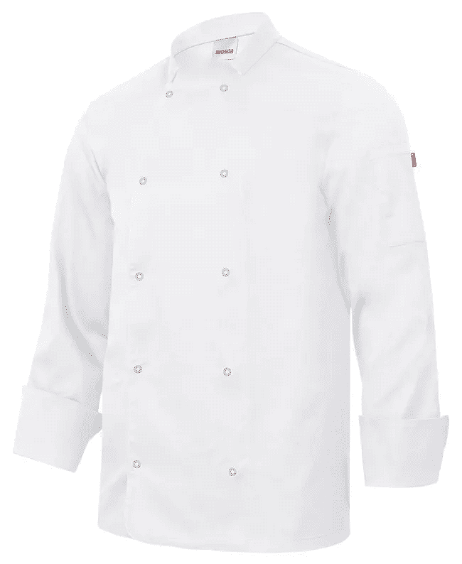 405206 Kuvarska bluza dugih rukava duplim šavom patent dugmadi ,65% poliester - 35% pamuk,175 gr