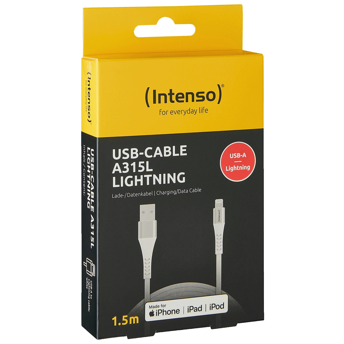 (Intenso) USB kabl za smartphone, USB – A to Lightning, 1.5 met. – USB-Cable A315L