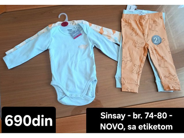 Sinsay komplet za bebe dečake bodi br. 74-80 - NOVO