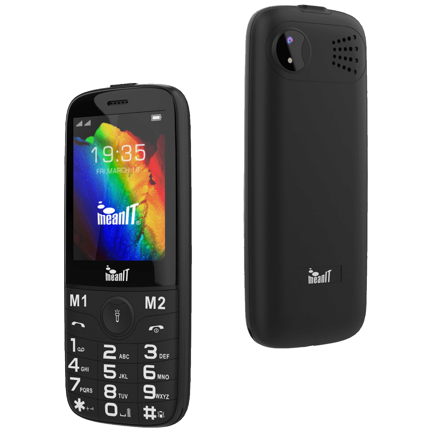 MeanIT Telefon mobilni, 2.8″ ekran, Dual SIM, Led lampa – SENIOR 20, Crni