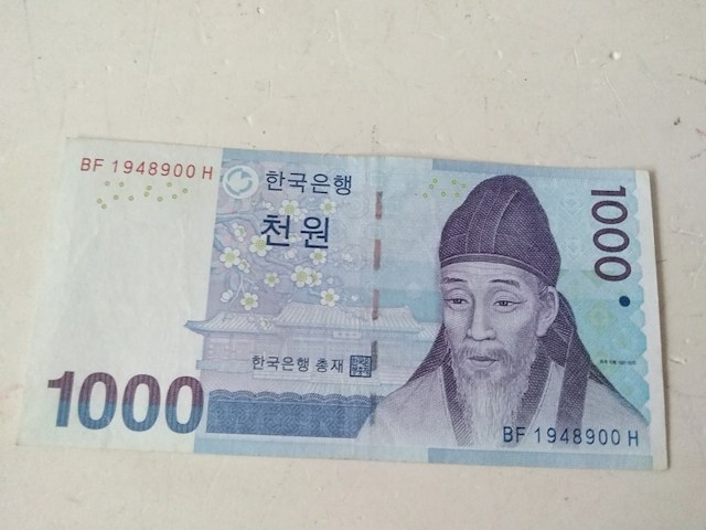 1000 won Južna Koreja