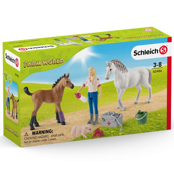 Schleich Veterinarka sa kobilom i ždrebetom 42486