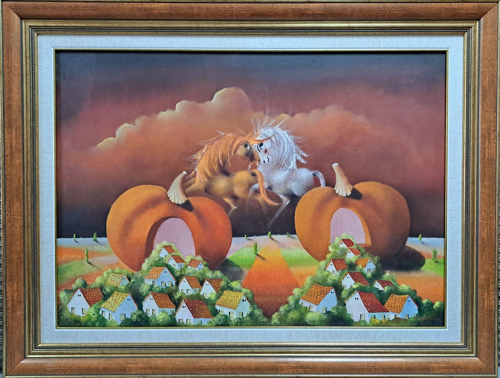 Rodilo je rodilo, Janoš Mesaroš, ulje na platnu, sa 66×86 cm, bez 50×70 cm, sertifikat, lux ram, 1800 eura