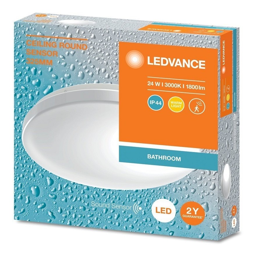 LED PLAFONJERA SA SENZOROM ZVUKA 24W WW 2700K IP44 LEDVANCE