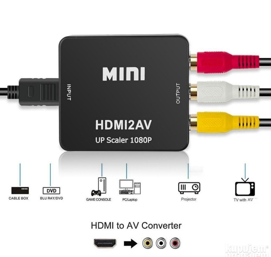 HDMI na AV/3rca adapter konverter 1080p Konverter Hdmi signala u