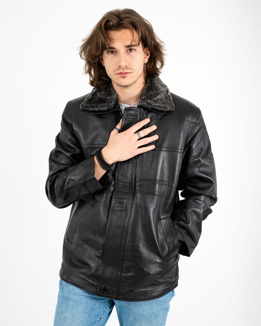 Kožna jakna Luciano – Crna