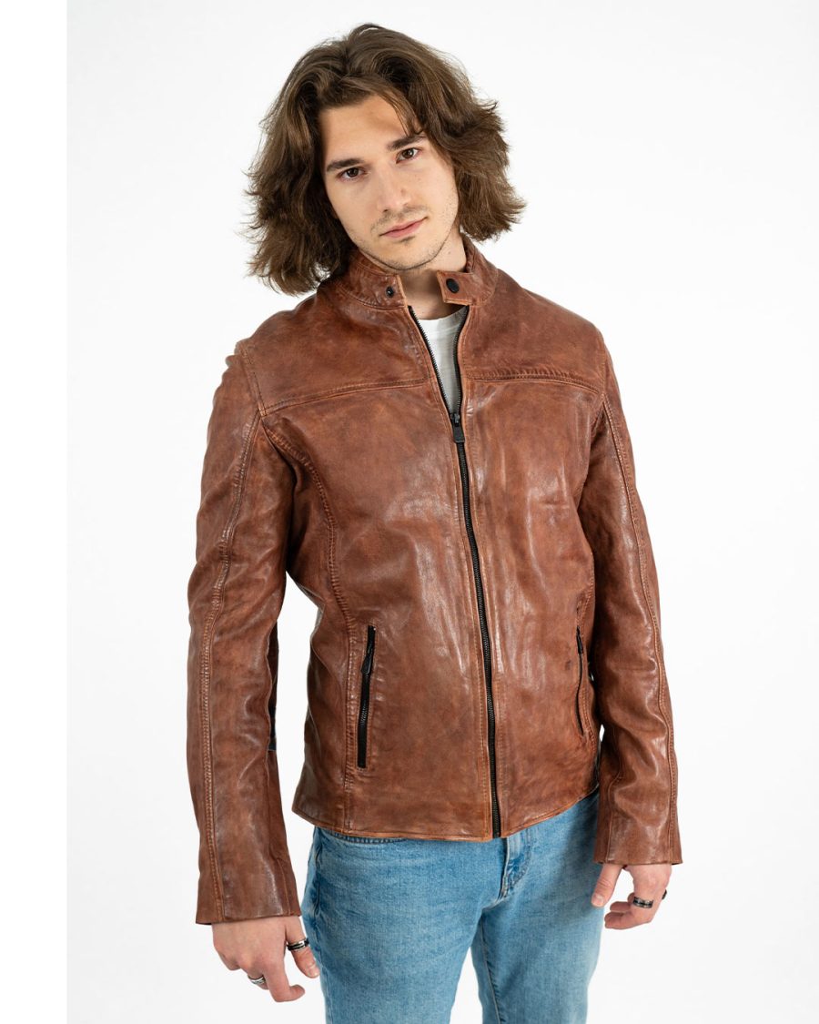 Invento kožna jakna 102 – Braon