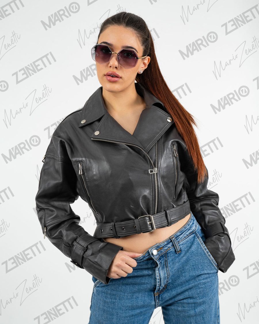 Mario Zenetti kožna jakna Scarlet – Siva