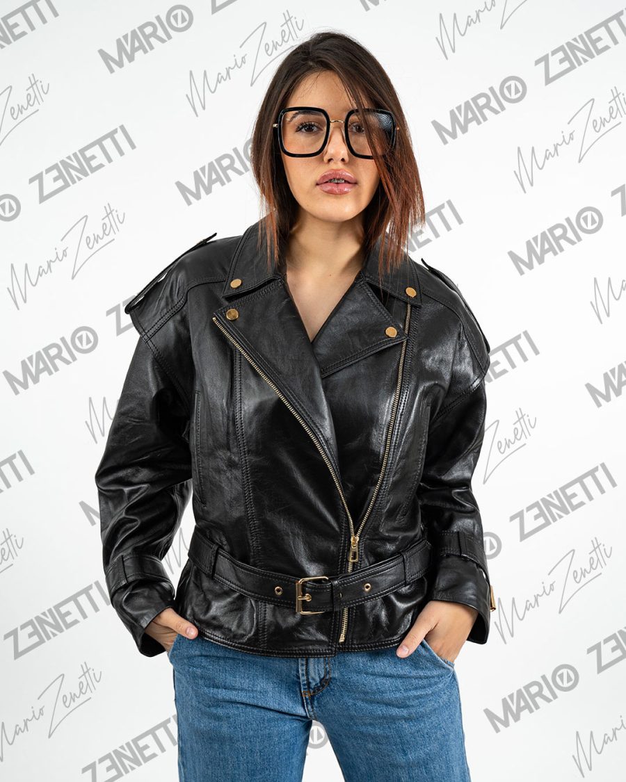Mario Zenetti kožna jakna MZ-02 – Crna