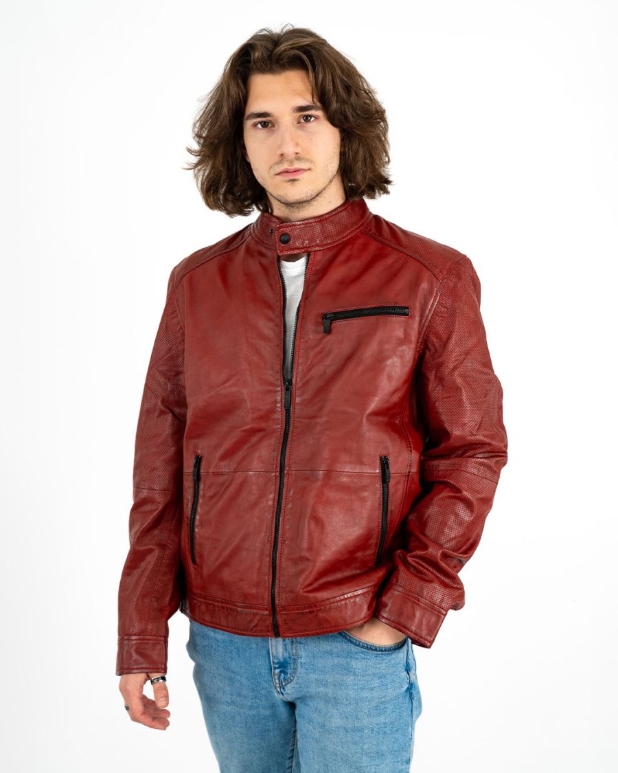 Kožna jakna MZ-08 – Crvena