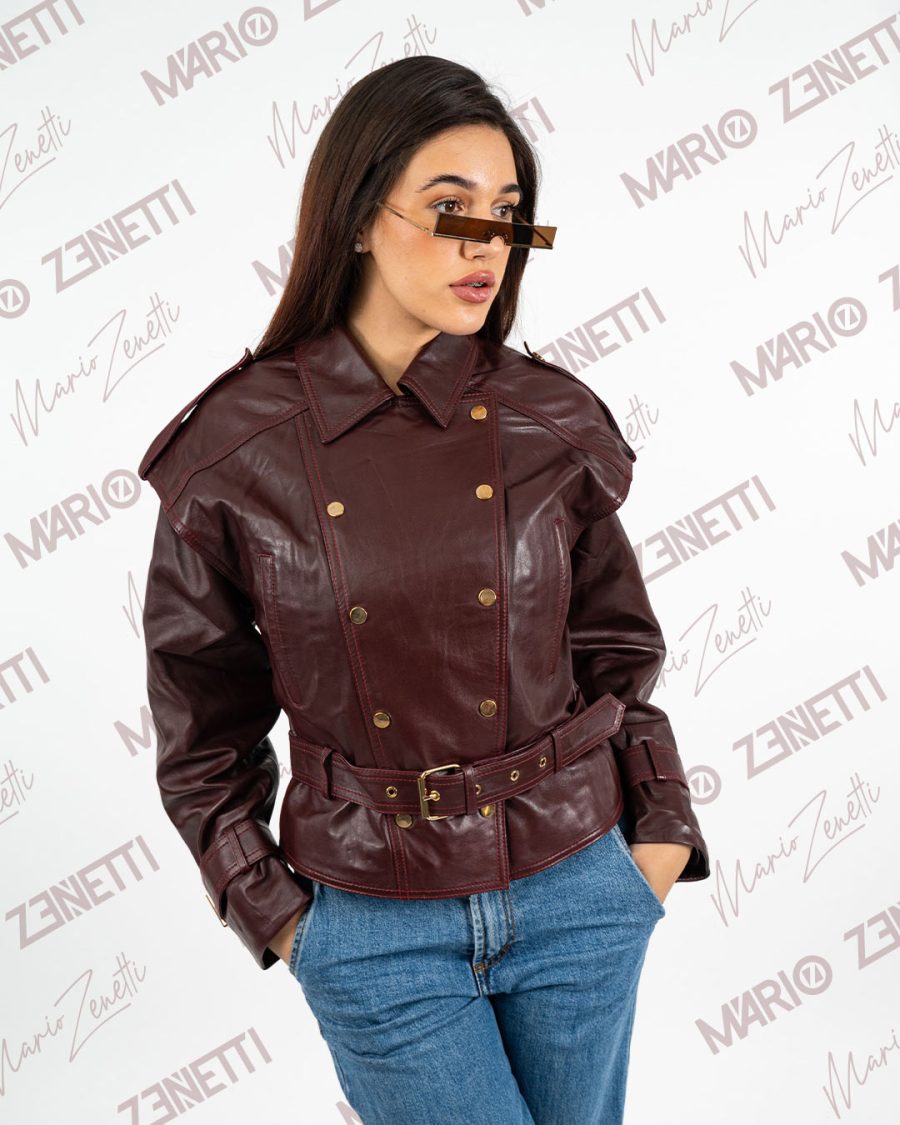 Mario Zenetti kožna jakna MZ-04 – Bordo