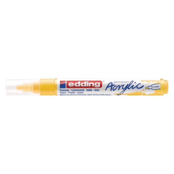 Akrilni marker E-5100 medium 2-3mm obli vrh žuta Edding