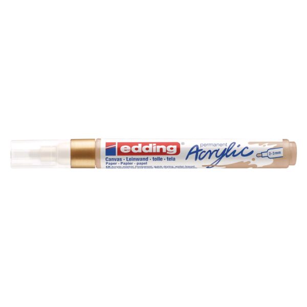 Akrilni marker E-5100 medium 2-3mm obli vrh zlatna Edding