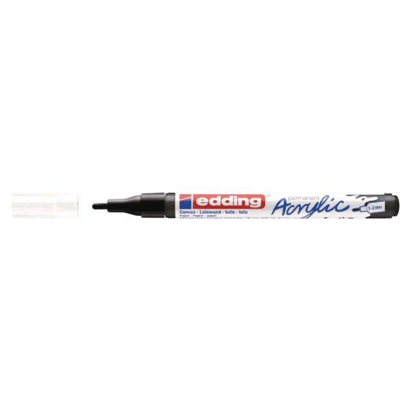 Akrilni marker E-5300 fine 1-2mm obli vrh crna Edding