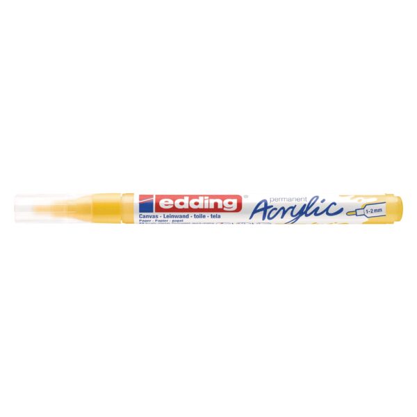 Akrilni marker E-5300 fine 1-2mm obli vrh žuta Edding