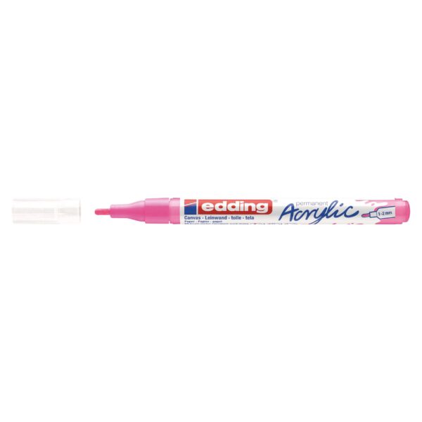 Akrilni marker E-5300 fine 1-2mm obli vrh neon roze Edding