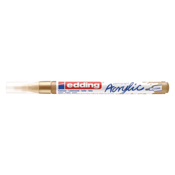 Akrilni marker E-5300 fine 1-2mm obli vrh zlatna Edding