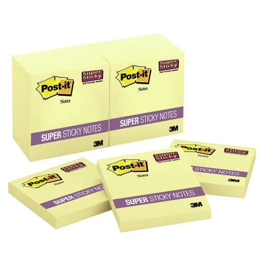 Post-it Super Sticky 76 x 76 mm, standard žuta, 90L 3M