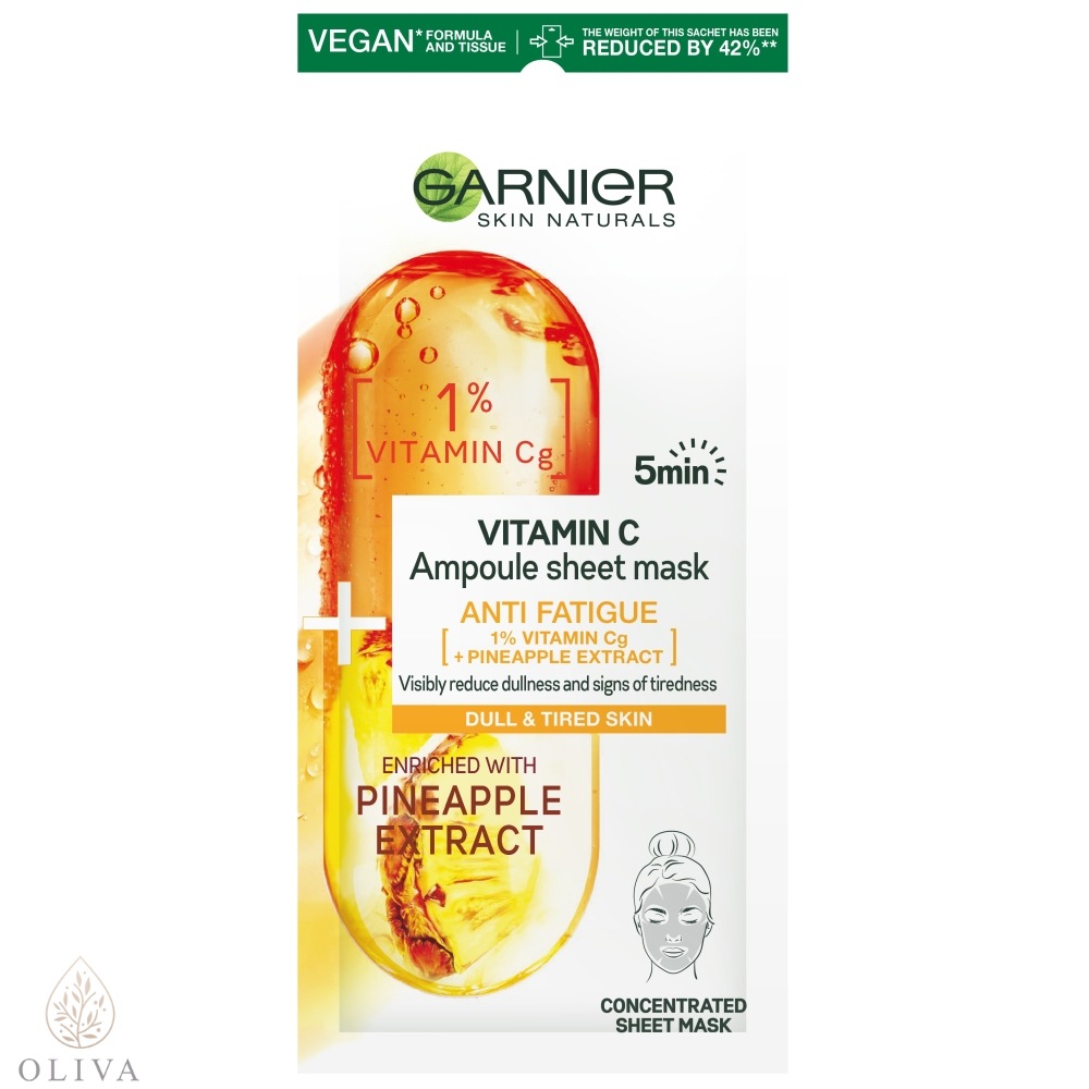 GARNIER SKIN NATURALS MASKA U MARAMICI SA SADRŽAJEM AMPULE VITAMIN C ZA UMORNU KOŽU 15G