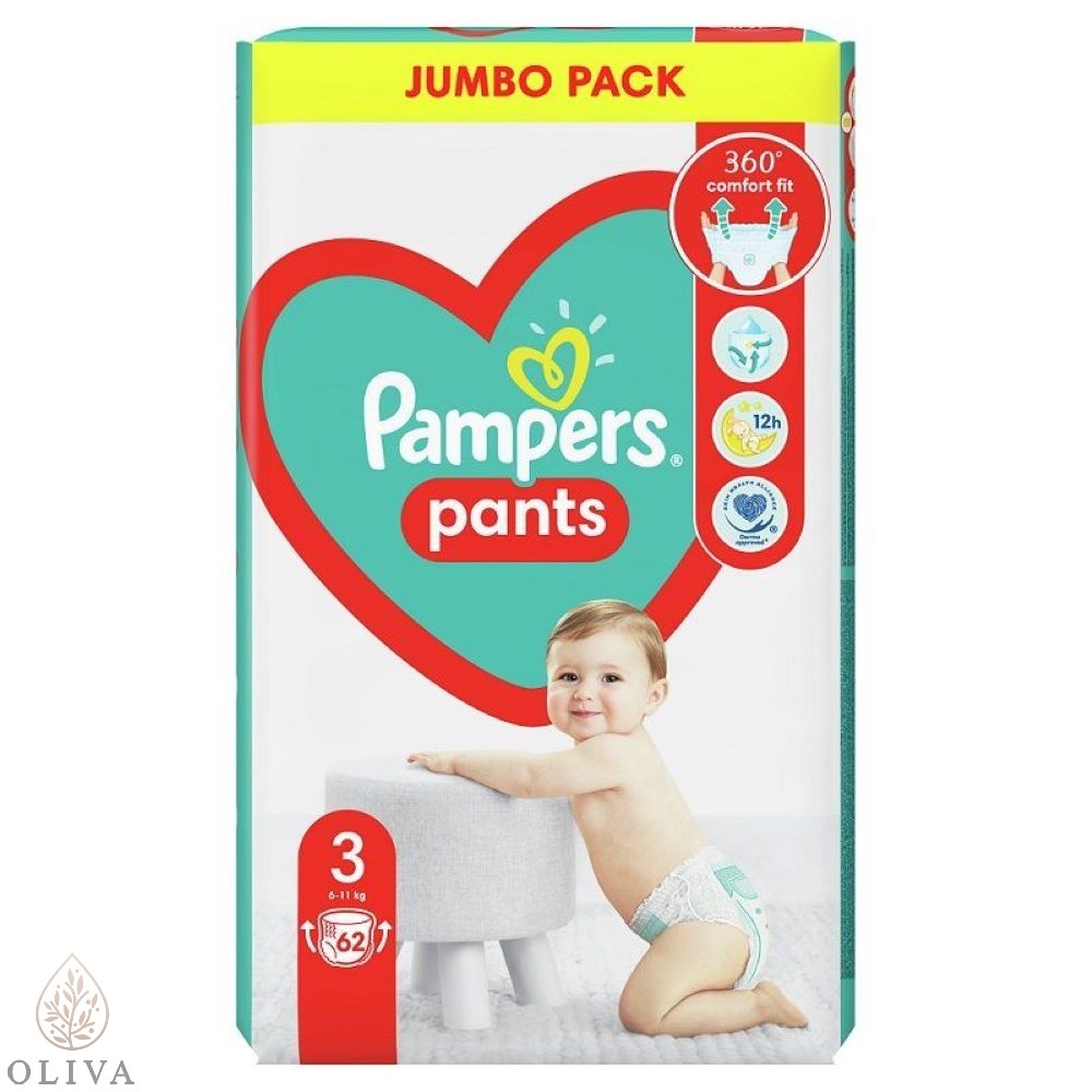 PAMPERS PANTS PELENE JP 3 MIDI 6-11KG, 62 KOMADA