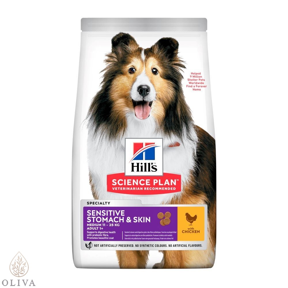 HILL’S ADULT MEDIUM SENSITIVE SKIN &STOMACH PILETINA 14KG