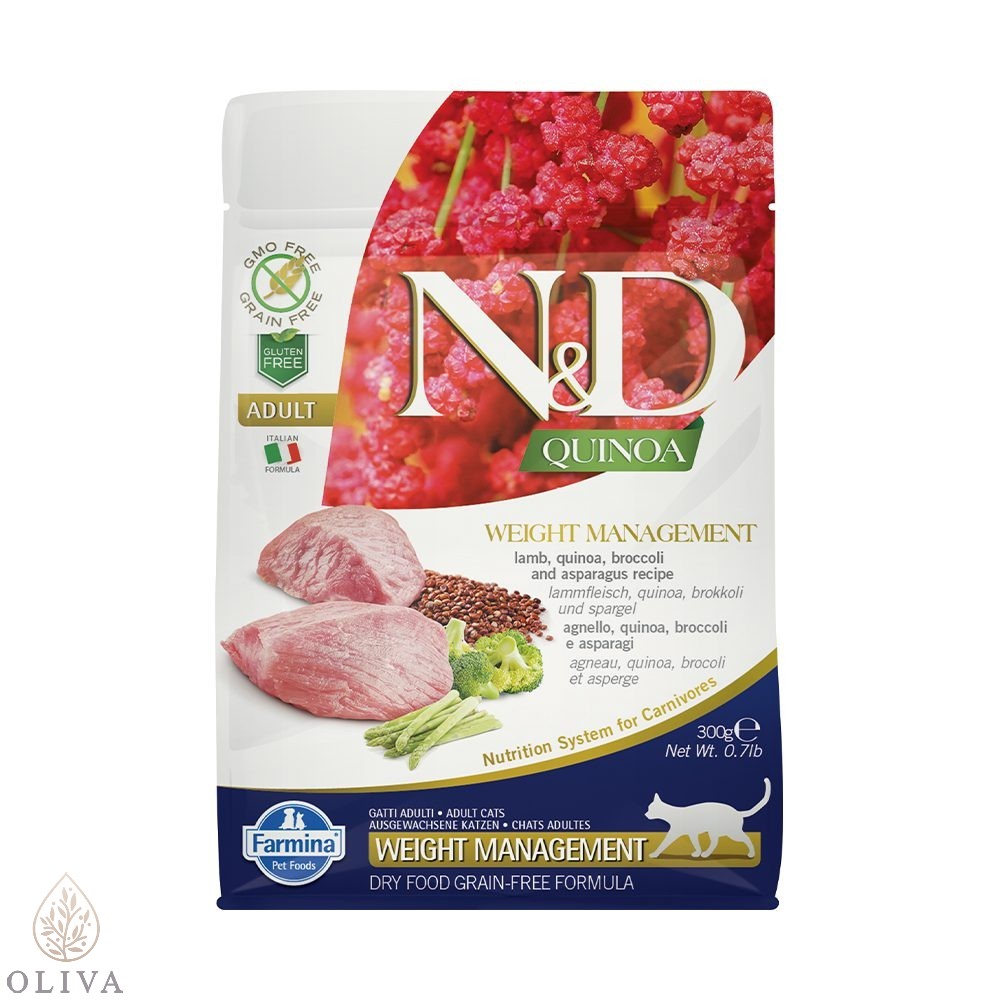 N&D CAT QUINOA WEIGHT MANAGEMENT LAMB & ARTICHOKE 300G