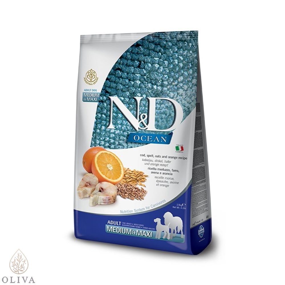 N&D OCEAN CODFISH SPELT OATS&ORANGE MEDIUM&MAXI 2,5KG