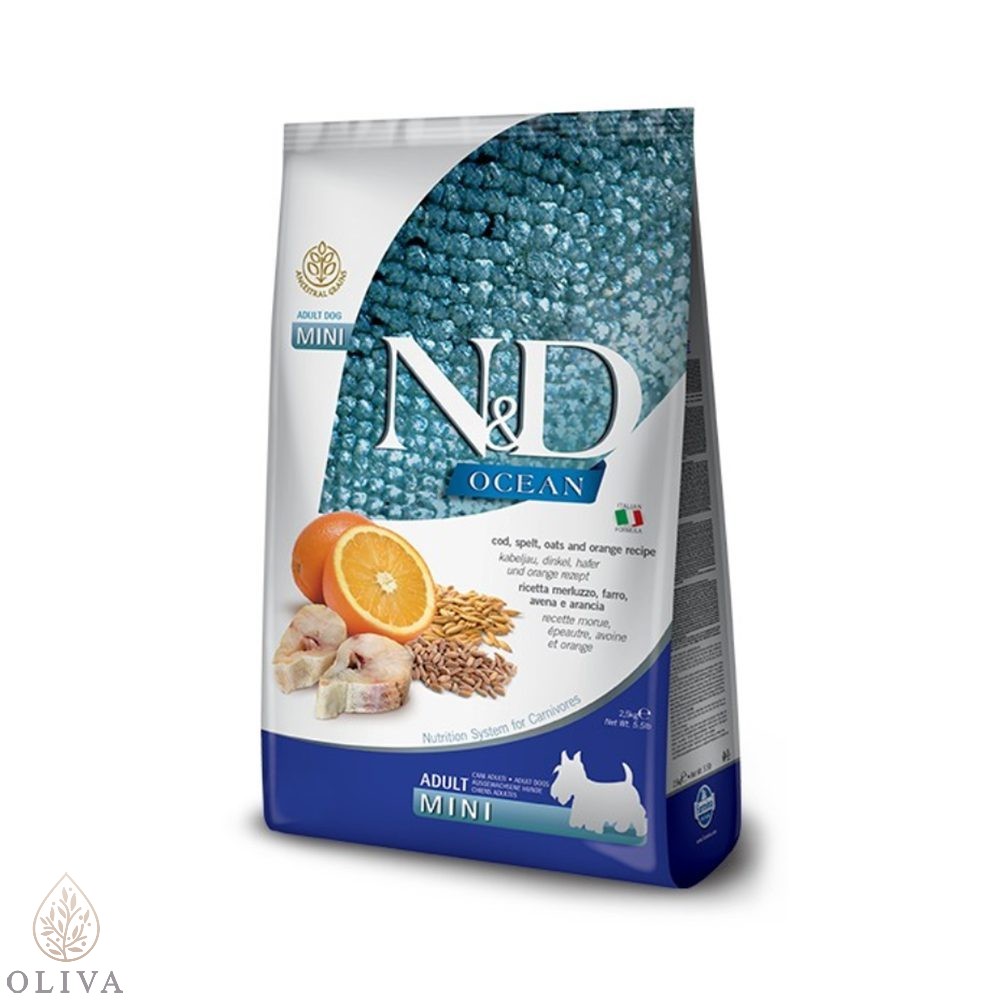 N&D OCEAN CODFISH SPELT OATS&ORANGE MINI 2,5KG