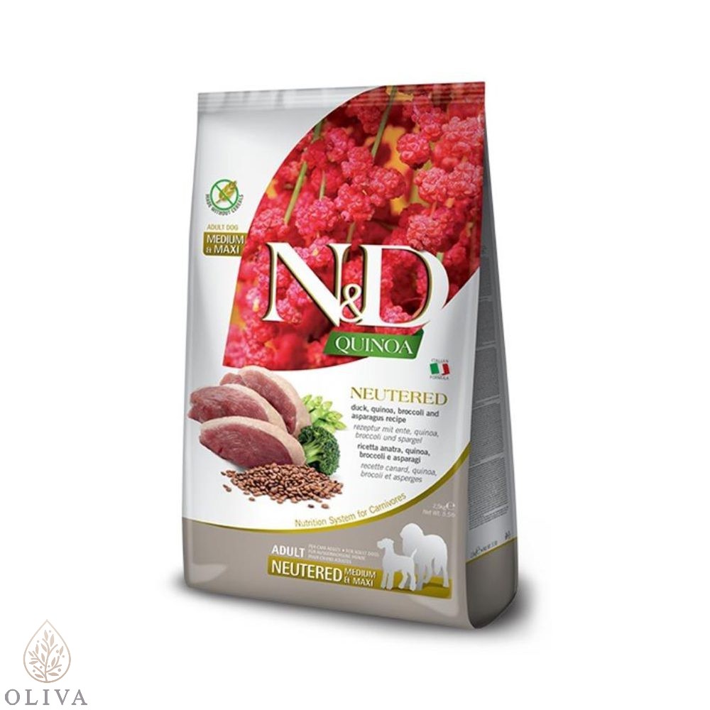 N&D QUINOA NEUTERED DUCK,BROCCOLI&ASPARAGUS MEDIUM&MAXI 12KG