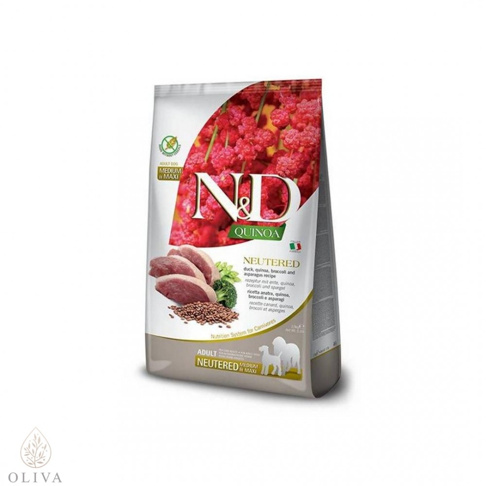 N&D QUINOA NEUTERED DUCK,BROCCOLI&ASPARAGUS MEDIUM&MAXI 2,5KG