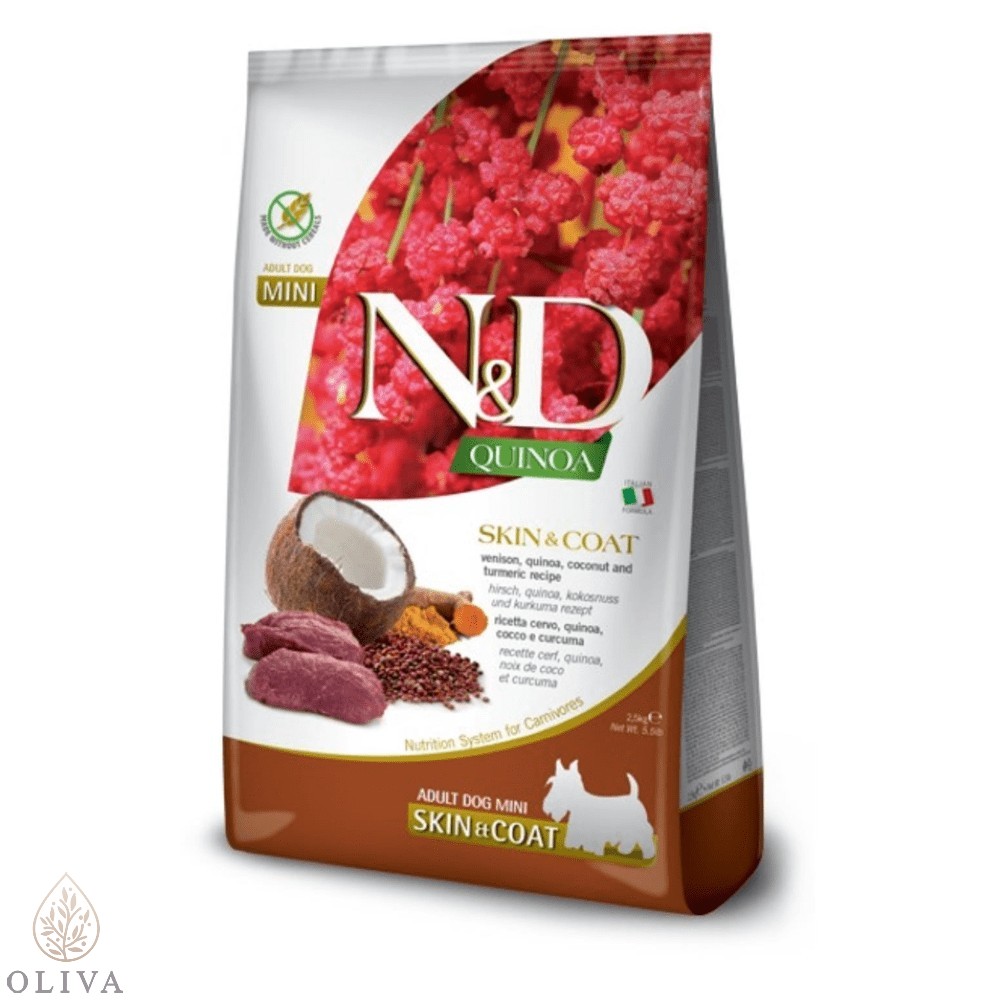 N&D QUINOA SKIN&COAT VENISON&COCONUT MINI 2,5KG