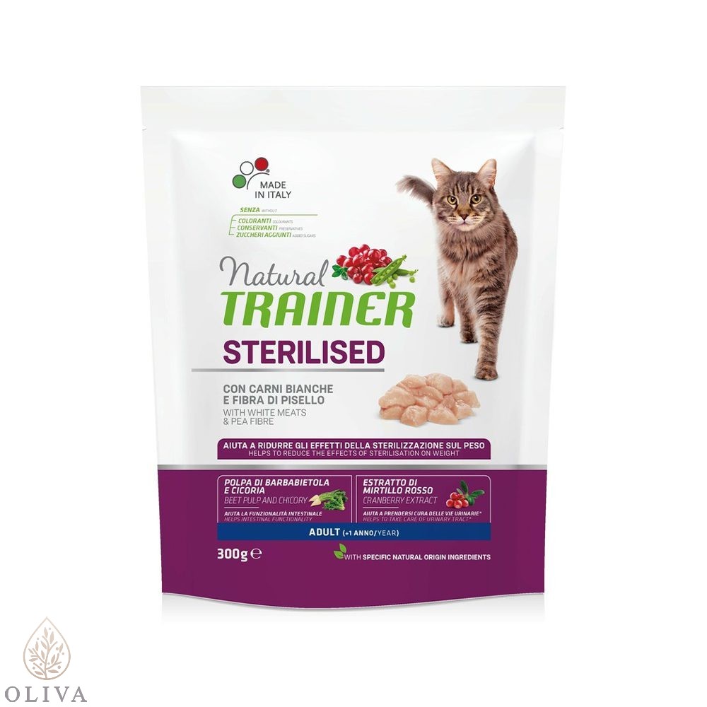 NATURAL TRAINER CAT BELO MESO ZA ODRASLE STERILISANE MAČKE 300G