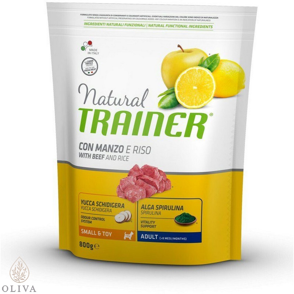 NATURAL TRAINER DOG SA GOVEDINOM I PIRINČEM ZA ODRASLE PSE MALIH RASA 800G