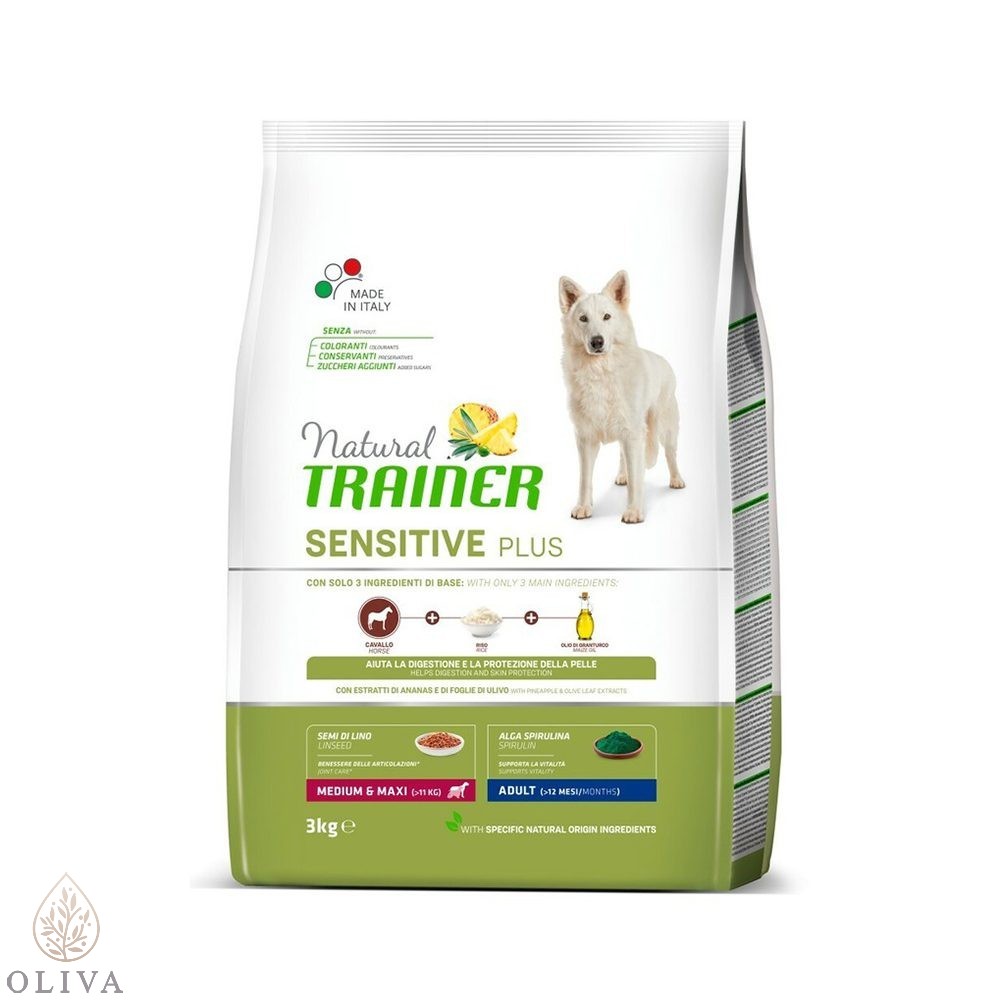 NATURAL TRAINER SENSITIVE NO GLUTEN SA KONJETINOM ZA ODRASLE PSE SREDNJIH I VELIKIH RASA 3KG