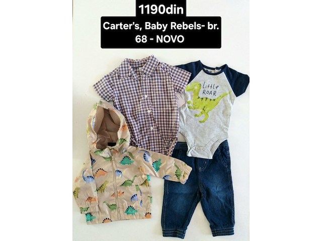 Carter`s komplet za bebe jakna dinosaurus br. 68 - NOVO