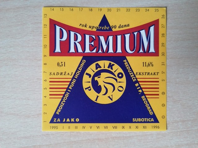 Etiketa Premium jako pivo, 1995-96