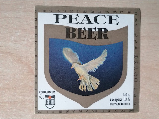 Etiketa Peace Beer BiP, 1992-93