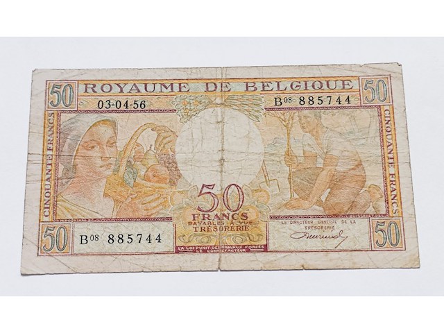 Belgija 50 fransc 1956