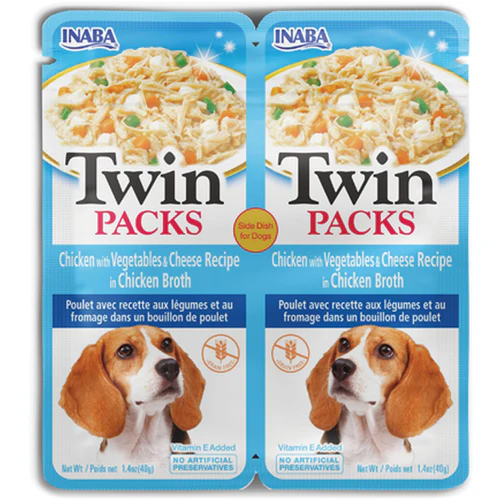 OUTLET TWIN Packs za pse komadi piletine s povrćem i sirom u pilećem želeu 2x40g