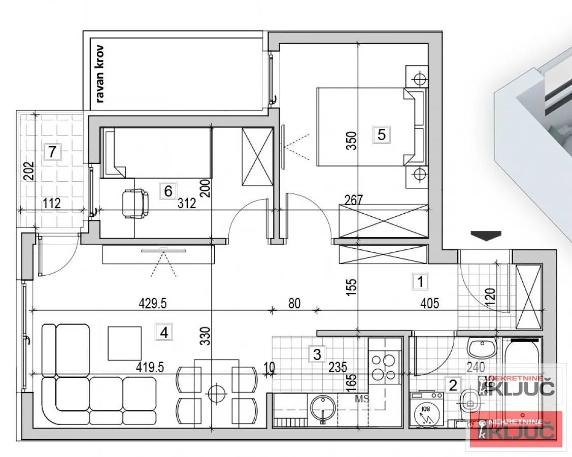 Prodaja, dvosoban stan, 47m2, Novi Sad