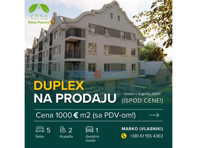 Prodajem Lux duplex stan ispod cene u novoj pazovi