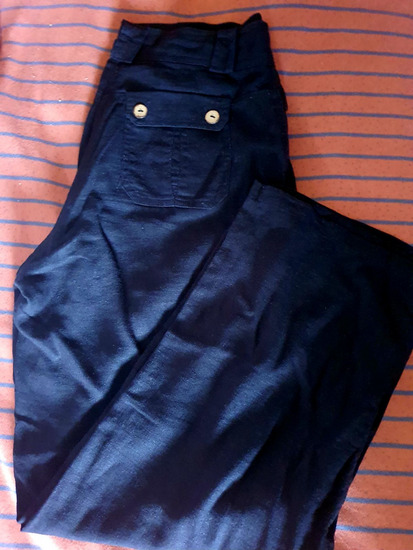 Lanene crne pantalone