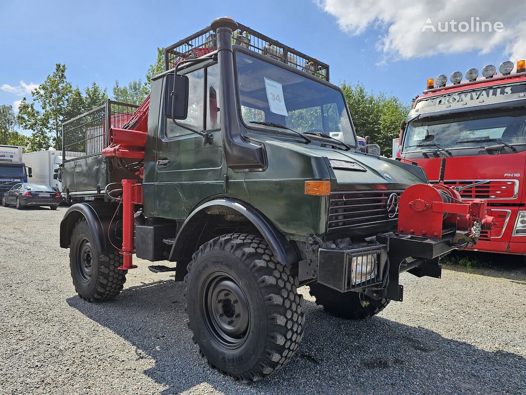 Mercedes-Benz Unimog U1000 424, Allrad 4x4, HIAB Kran, Seilwinde kiper