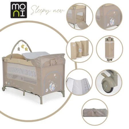 MONI Prenosivi krevetac Sleepy 2 nivoa Beige