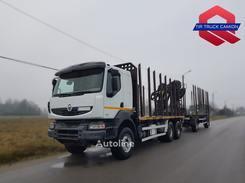 Renault KERAX 460DXI 6x4 Do lasu kamion za prevoz drva + šumarska prikolica