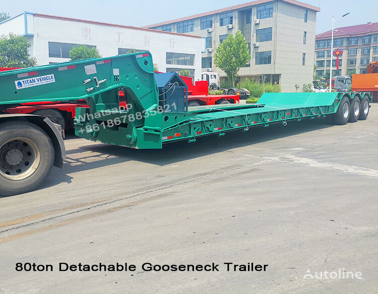 Nova 80 Tons Gooseneck Detachable Front Loading Lowboy Trailer for Sa poluprikolica sa niskom platformom