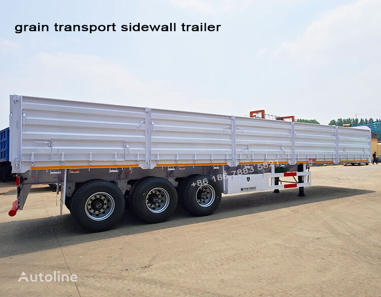 Nova 3 Axle Grain Transport Side Wall Semi Trailer for Sale in Zimbab poluprikolica sa ravnom platformom