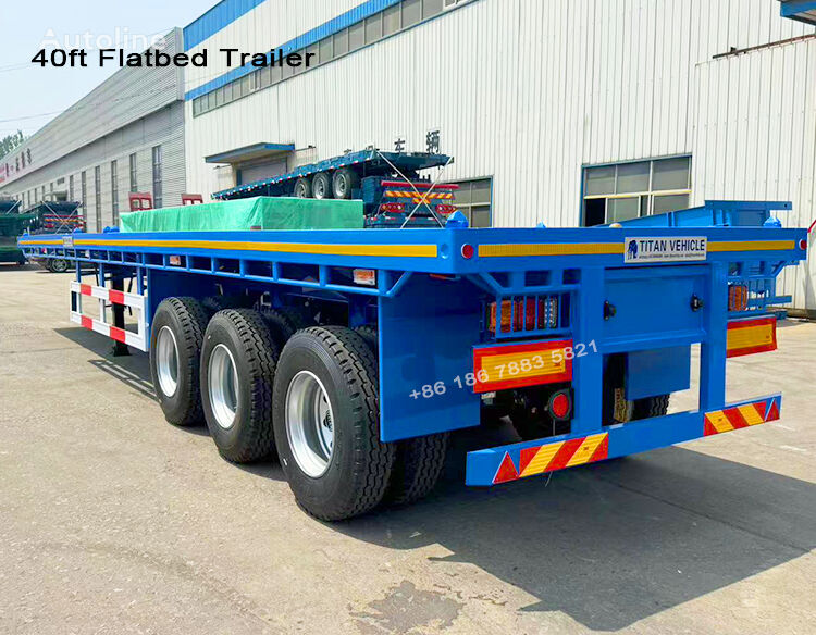 Nova 3 Axle Container Semi Flatbed Trailer Truck for Sale in Haiti poluprikolica sa ravnom platformom